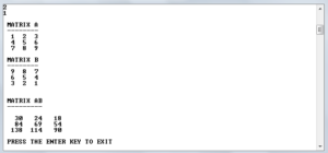 3x3 Matrix Multiplication Program Using Pascal