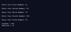 Java Program To Find Largest And Smallest Number